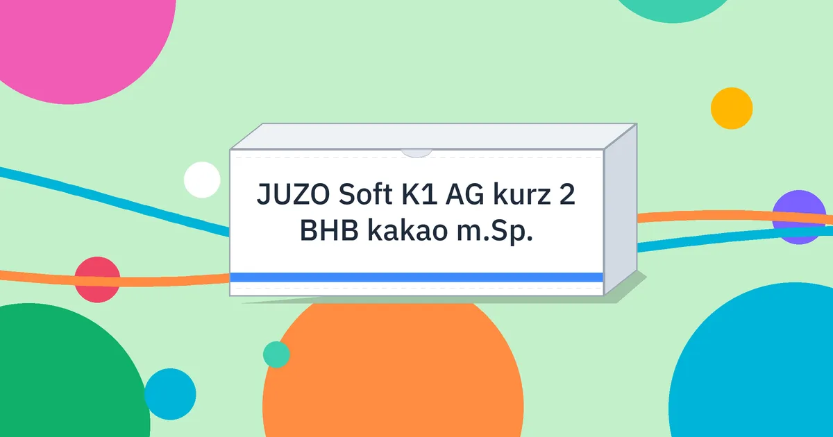 Symbolbild: Packung mit der Aufschrift JUZO Soft K1 AG kurz 2 BHB kakao m.Sp. (PZN 14822527) – Verfügbarkeit und Bezug in Apotheken in Frankfurt am Main