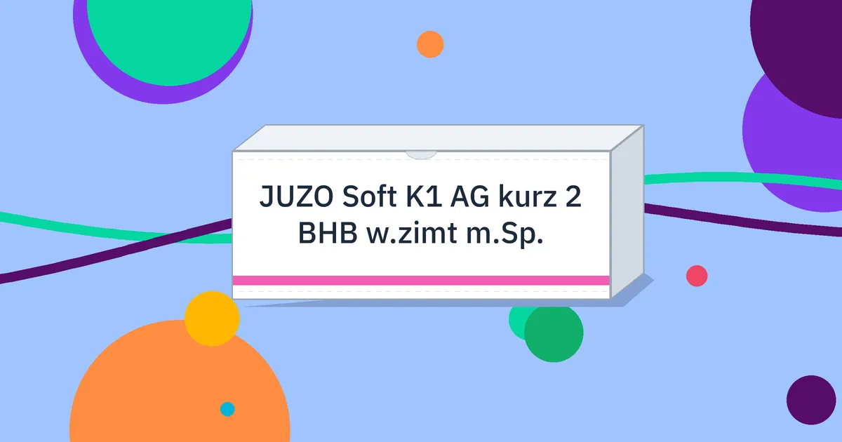 Symbolbild: Packung mit der Aufschrift JUZO Soft K1 AG kurz 2 BHB w.zimt m.Sp. (PZN 14837960) – Verfügbarkeit und Bezug in Apotheken in Frankfurt am Main
