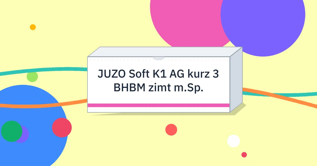 Symbolbild: Packung mit der Aufschrift JUZO Soft K1 AG kurz 3 BHBM zimt m.Sp. (PZN 14855521) – Verfügbarkeit und Bezug in Apotheken in Frankfurt am Main