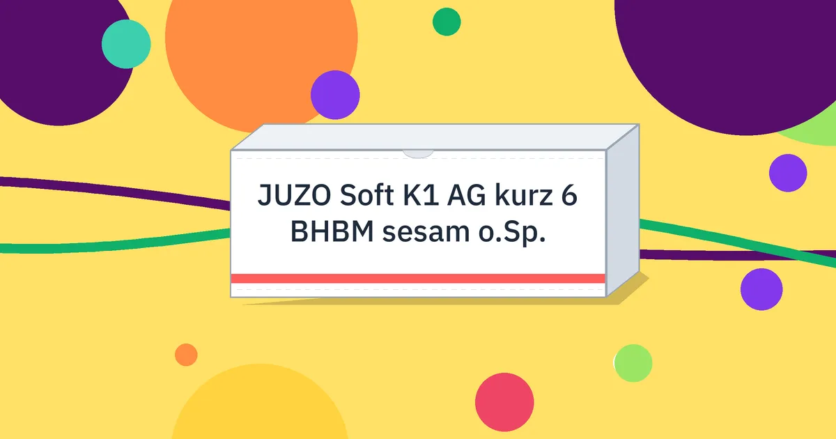 Symbolbild: Packung mit der Aufschrift JUZO Soft K1 AG kurz 6 BHBM sesam o.Sp. (PZN 14857632) – Verfügbarkeit und Bezug in Apotheken in Frankfurt am Main