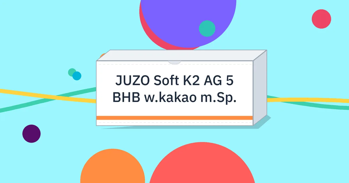 Symbolbild: Packung mit der Aufschrift JUZO Soft K2 AG 5 BHB w.kakao m.Sp. (PZN 14841097) – Verfügbarkeit und Bezug in Apotheken in Frankfurt am Main