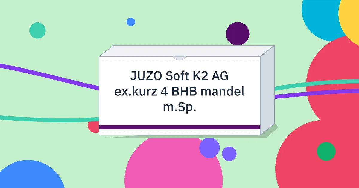 Symbolbild: Packung mit der Aufschrift JUZO Soft K2 AG ex.kurz 4 BHB mandel m.Sp. (PZN 14827683) – Verfügbarkeit und Bezug in Apotheken in Frankfurt am Main
