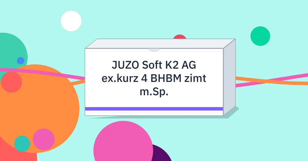 Symbolbild: Packung mit der Aufschrift JUZO Soft K2 AG ex.kurz 4 BHBM zimt m.Sp. (PZN 14860143) – Verfügbarkeit und Bezug in Apotheken in Frankfurt am Main