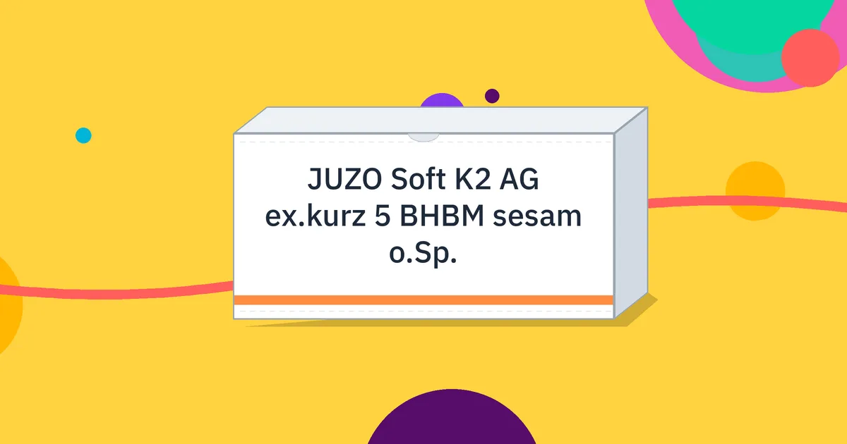 Symbolbild: Packung mit der Aufschrift JUZO Soft K2 AG ex.kurz 5 BHBM sesam o.Sp. (PZN 14862225) – Verfügbarkeit und Bezug in Apotheken in Frankfurt am Main