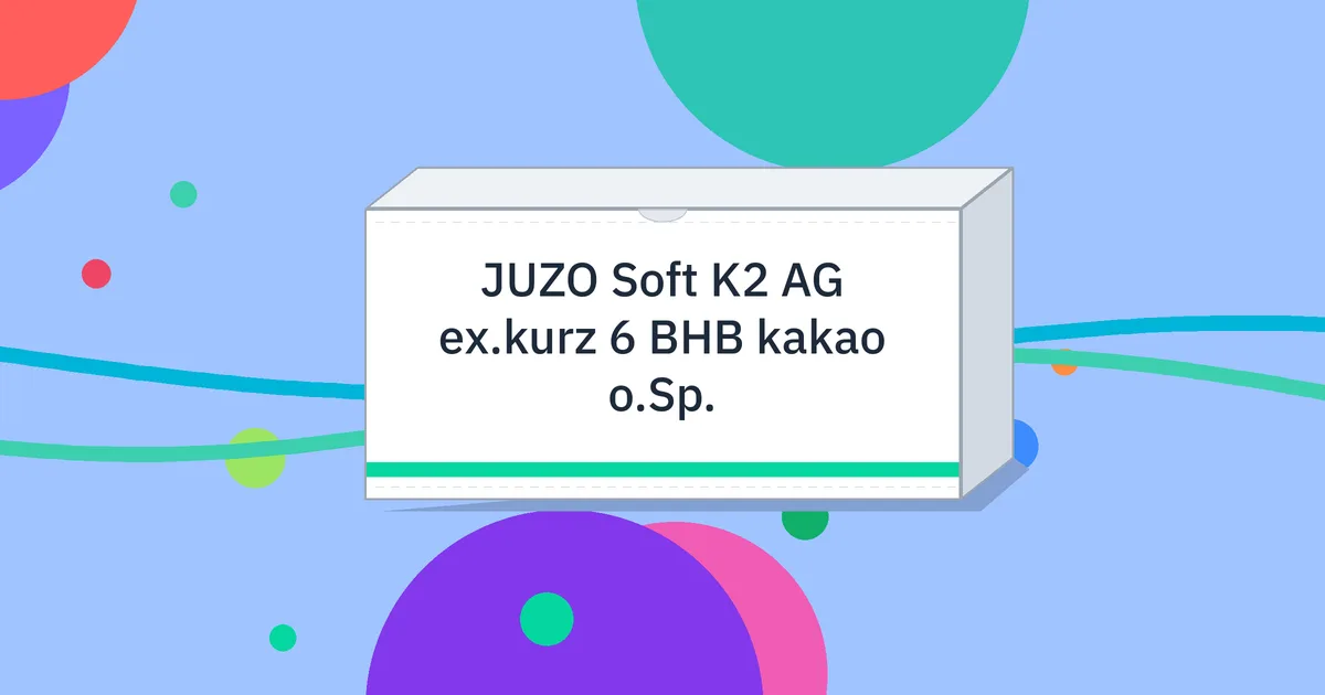 Symbolbild: Packung mit der Aufschrift JUZO Soft K2 AG ex.kurz 6 BHB kakao o.Sp. (PZN 14828524) – Verfügbarkeit und Bezug in Apotheken in Frankfurt am Main