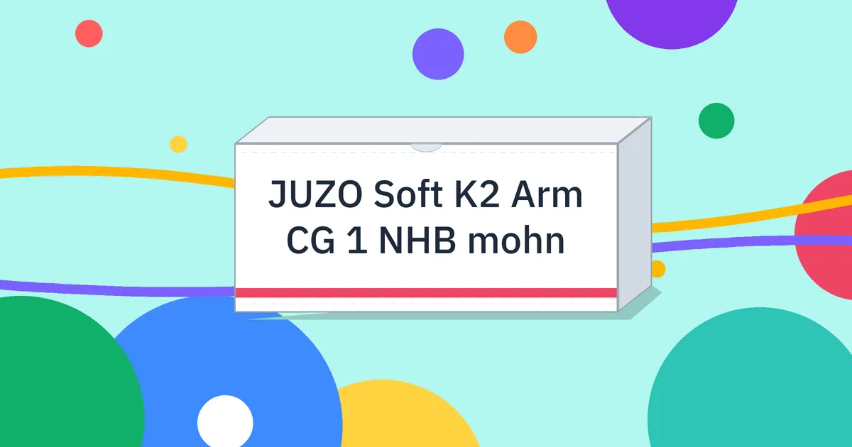 Symbolbild: Packung mit der Aufschrift JUZO Soft K2 Arm CG 1 NHB mohn (PZN 15511019) – Verfügbarkeit und Bezug in Apotheken in Frankfurt am Main