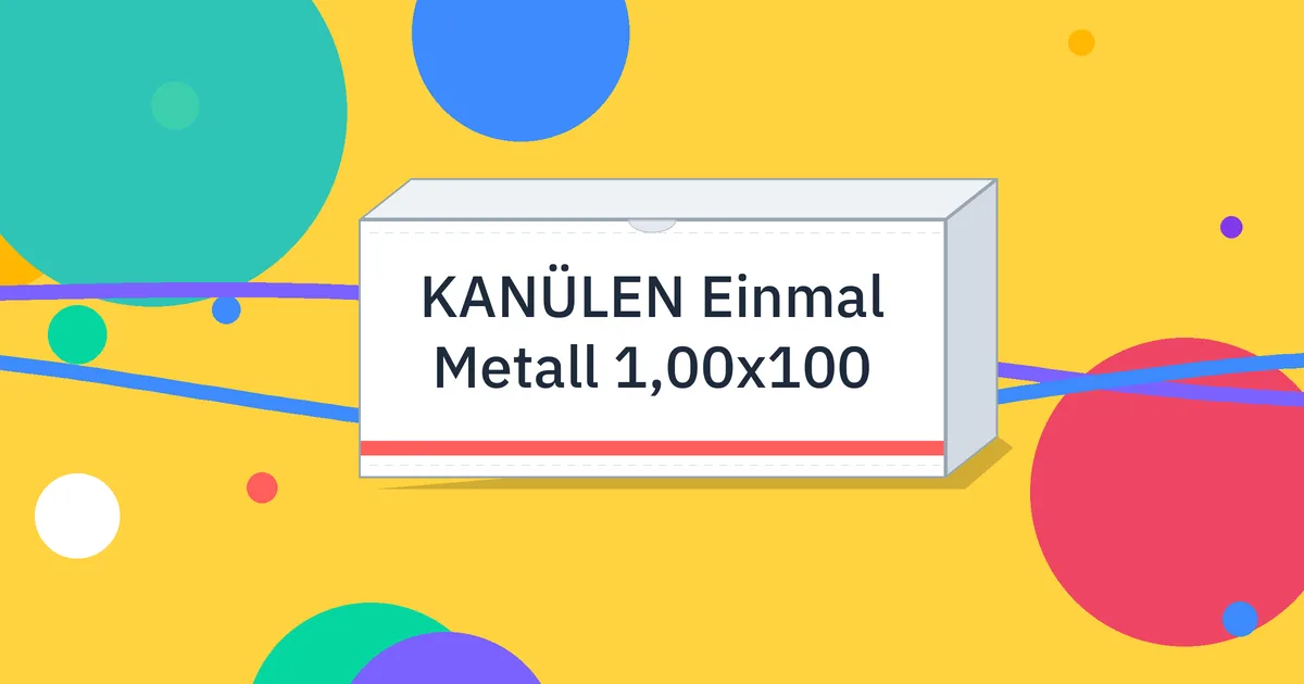 Symbolbild: Packung mit der Aufschrift KANÜLEN Einmal Metall 1,00x100 (PZN 01964869) – Verfügbarkeit und Bezug in Apotheken in Frankfurt am Main