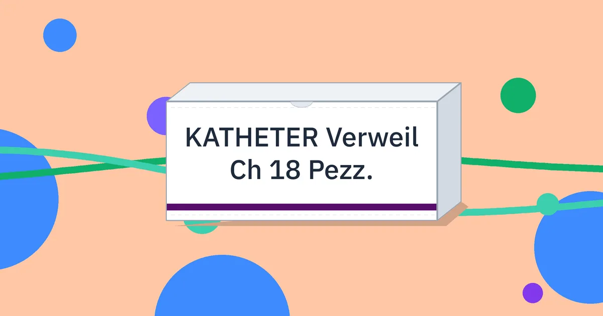 Symbolbild: Packung mit der Aufschrift KATHETER Verweil Ch 18 Pezz. (PZN 01730309) – Verfügbarkeit und Bezug in Apotheken in Frankfurt am Main