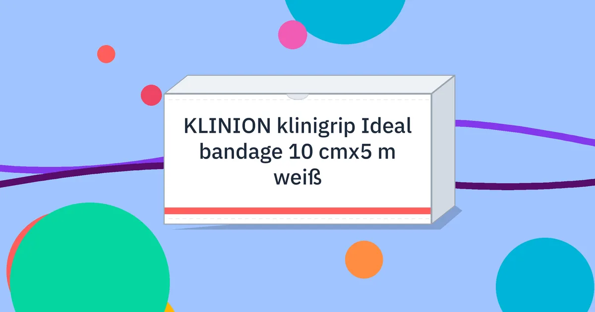Symbolbild: Packung mit der Aufschrift KLINION klinigrip Ideal bandage 10 cmx5 m weiß (PZN 19519667) – Verfügbarkeit und Bezug in Apotheken in Frankfurt am Main