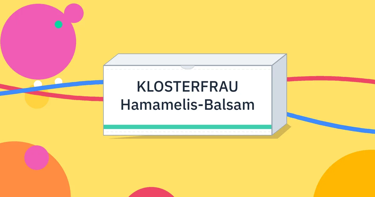 Symbolbild: Packung mit der Aufschrift KLOSTERFRAU Hamamelis-Balsam (PZN 16894554) – Verfügbarkeit und Bezug in Apotheken in Frankfurt am Main