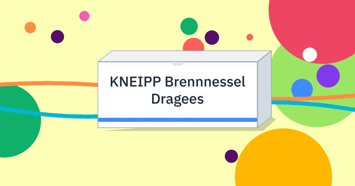 Symbolbild: Packung mit der Aufschrift KNEIPP Brennnessel Dragees (PZN 19126264) – Verfügbarkeit und Bezug in Apotheken in Frankfurt am Main
