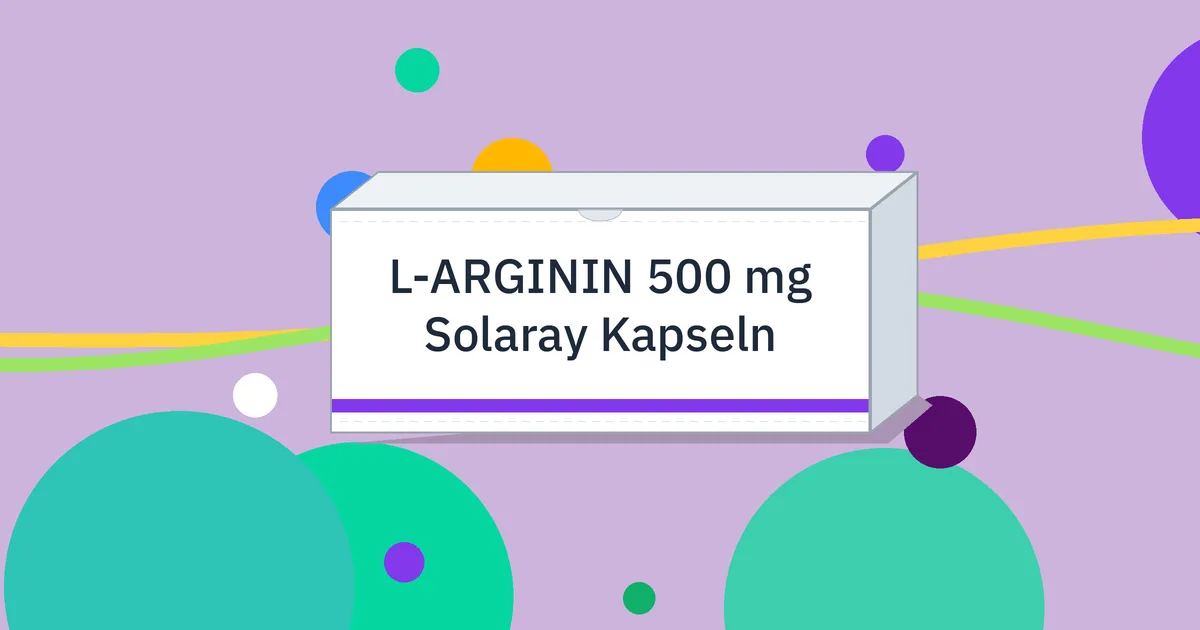 Symbolbild: Packung mit der Aufschrift L-ARGININ 500 mg Solaray Kapseln (PZN 18218679) – Verfügbarkeit und Bezug in Apotheken in Frankfurt am Main