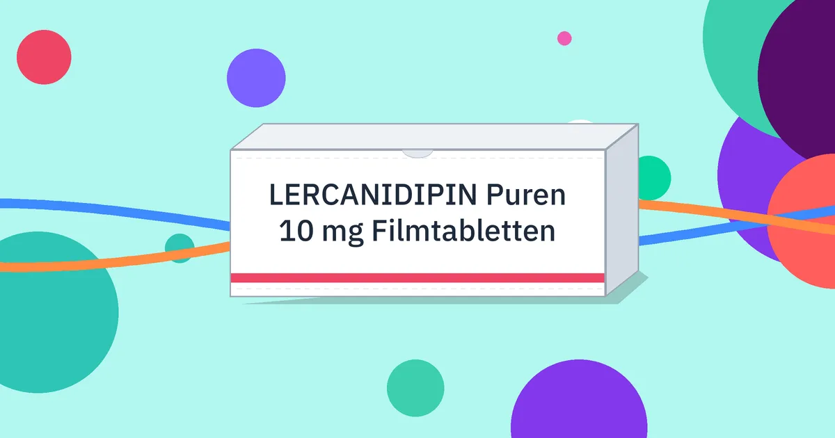 Symbolbild: Packung mit der Aufschrift LERCANIDIPIN Puren 10 mg Filmtabletten (PZN 11355580) – Verfügbarkeit und Bezug in Apotheken in Frankfurt am Main