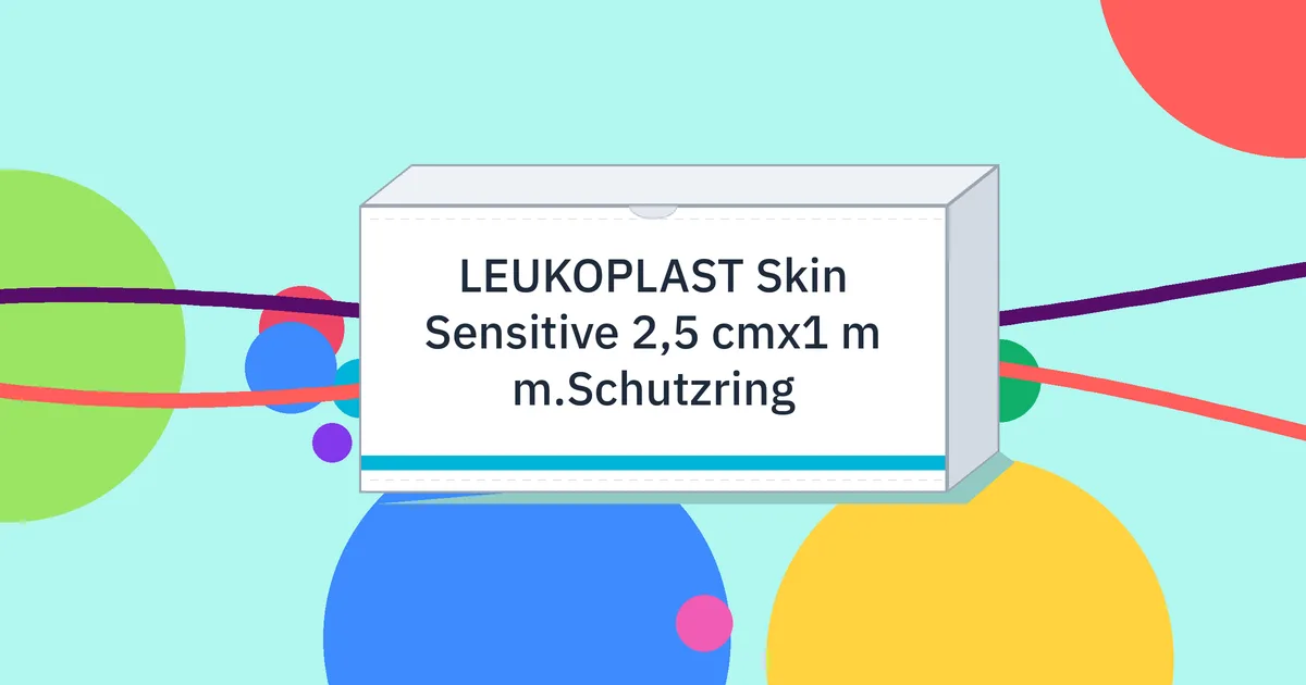 Symbolbild: Packung mit der Aufschrift LEUKOPLAST Skin Sensitive 2,5 cmx1 m m.Schutzring (PZN 19767632) – Verfügbarkeit und Bezug in Apotheken in Frankfurt am Main