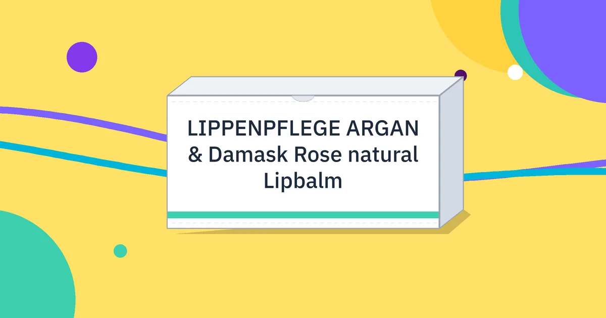 Symbolbild: Packung mit der Aufschrift LIPPENPFLEGE ARGAN & Damask Rose natural Lipbalm (PZN 17535886) – Verfügbarkeit und Bezug in Apotheken in Frankfurt am Main