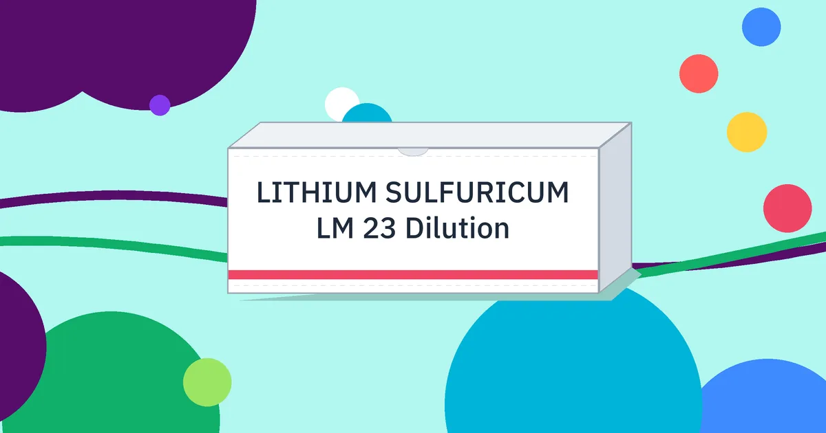 Symbolbild: Packung mit der Aufschrift LITHIUM SULFURICUM LM 23 Dilution (PZN 12933062) – Verfügbarkeit und Bezug in Apotheken in Frankfurt am Main