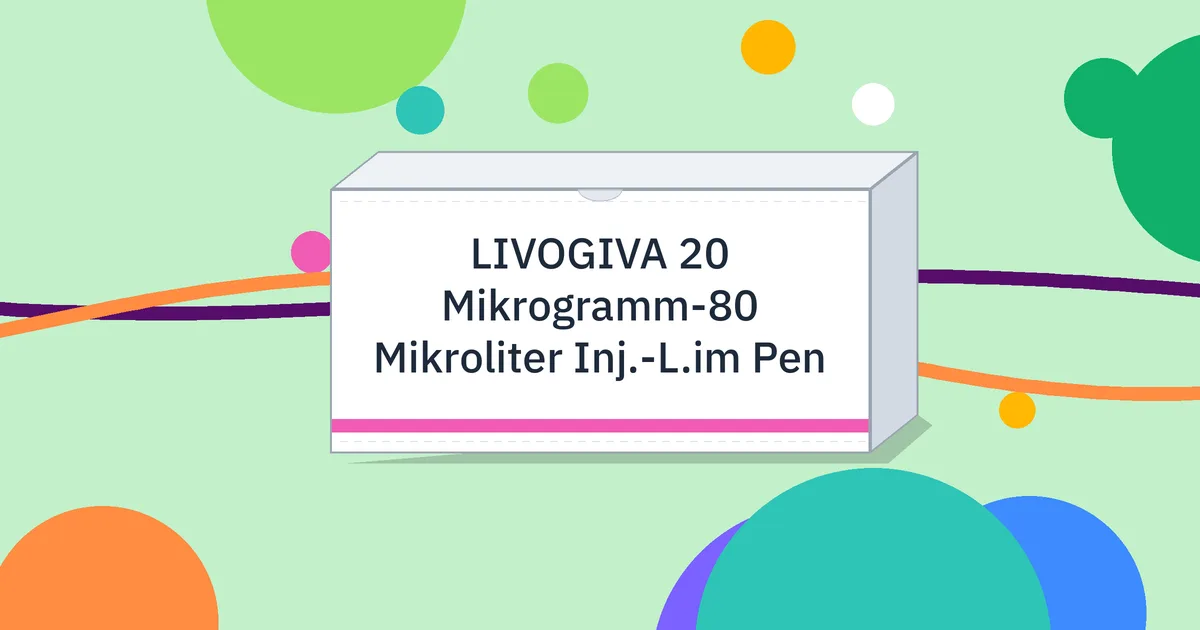 Symbolbild: Packung mit der Aufschrift LIVOGIVA 20 Mikrogramm-80 Mikroliter Inj.-L.im Pen (PZN 19248197) – Verfügbarkeit und Bezug in Apotheken in Frankfurt am Main