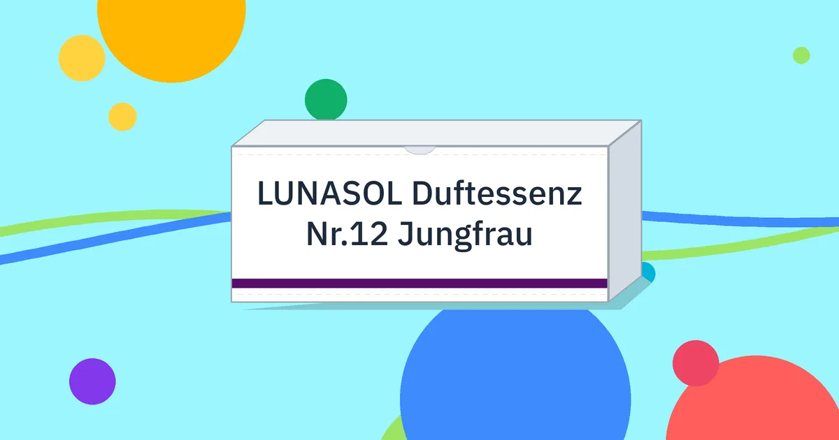 Symbolbild: Packung mit der Aufschrift LUNASOL Duftessenz Nr.12 Jungfrau (PZN 20060493) – Verfügbarkeit und Bezug in Apotheken in Frankfurt am Main