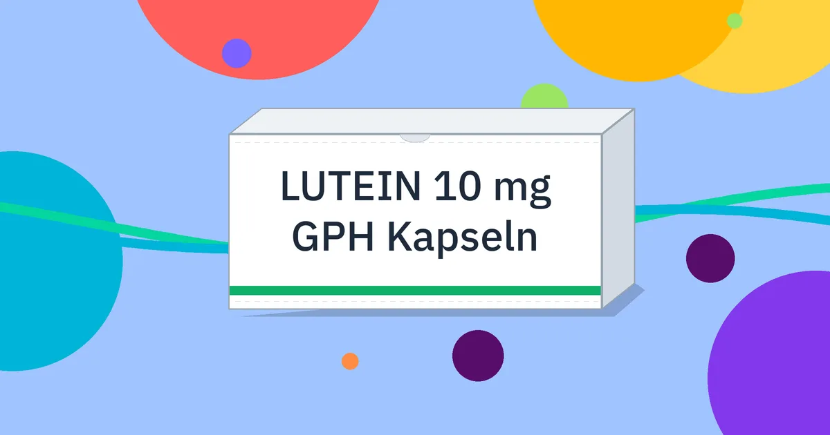 Symbolbild: Packung mit der Aufschrift LUTEIN 10 mg GPH Kapseln (PZN 06075140) – Verfügbarkeit und Bezug in Apotheken in Frankfurt am Main