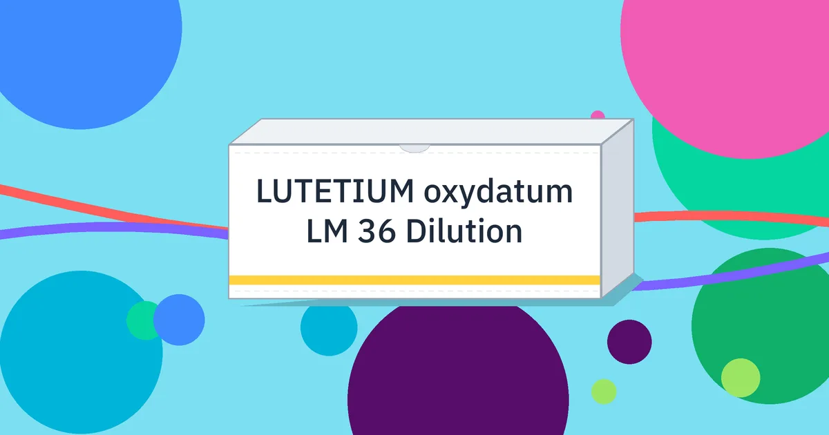 Symbolbild: Packung mit der Aufschrift LUTETIUM oxydatum LM 36 Dilution (PZN 12935032) – Verfügbarkeit und Bezug in Apotheken in Frankfurt am Main