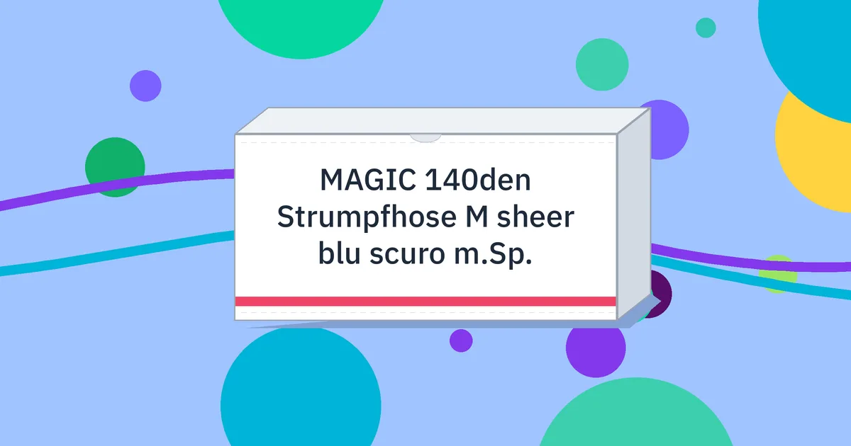 Symbolbild: Packung mit der Aufschrift MAGIC 140den Strumpfhose M sheer blu scuro m.Sp. (PZN 16181883) – Verfügbarkeit und Bezug in Apotheken in Frankfurt am Main