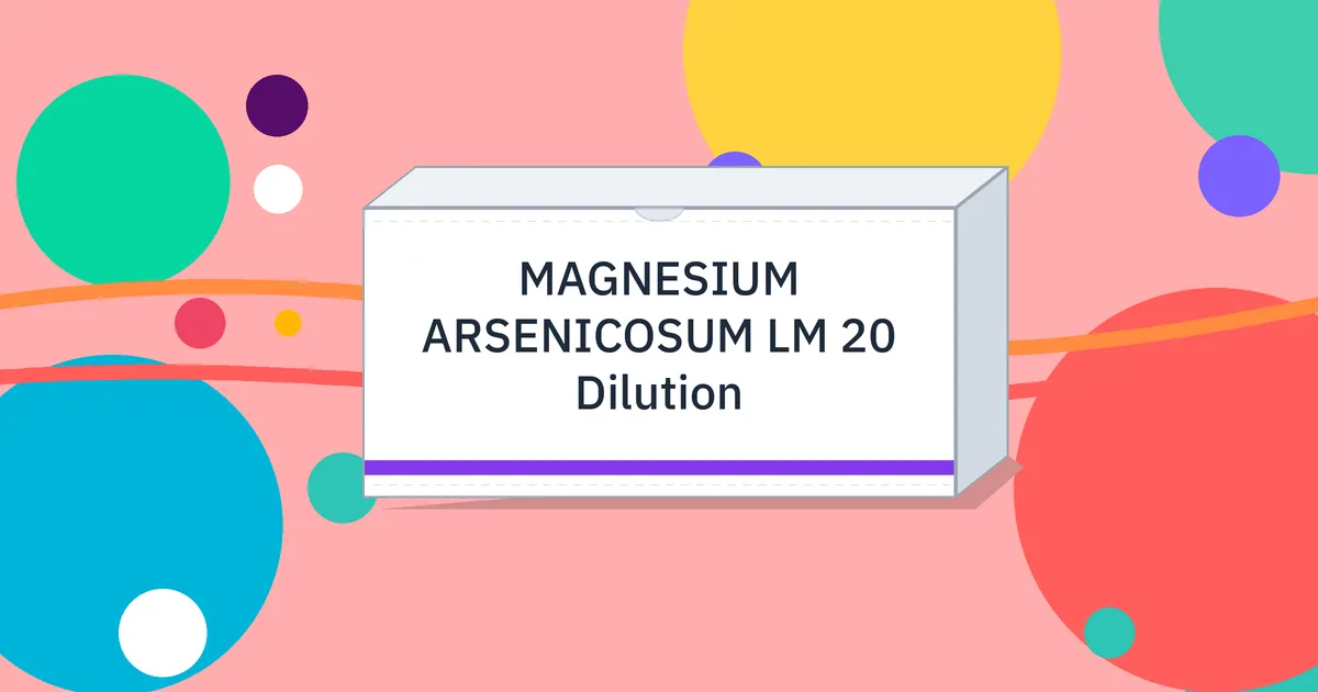 Symbolbild: Packung mit der Aufschrift MAGNESIUM ARSENICOSUM LM 20 Dilution (PZN 12936209) – Verfügbarkeit und Bezug in Apotheken in Frankfurt am Main