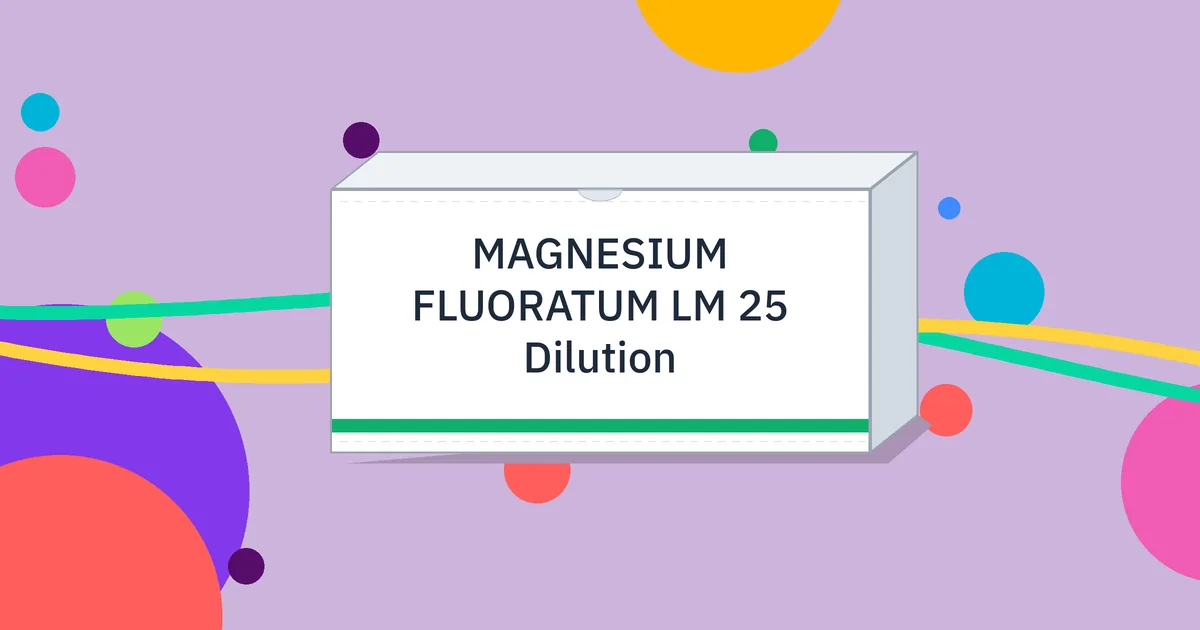 Symbolbild: Packung mit der Aufschrift MAGNESIUM FLUORATUM LM 25 Dilution (PZN 12937611) – Verfügbarkeit und Bezug in Apotheken in Frankfurt am Main