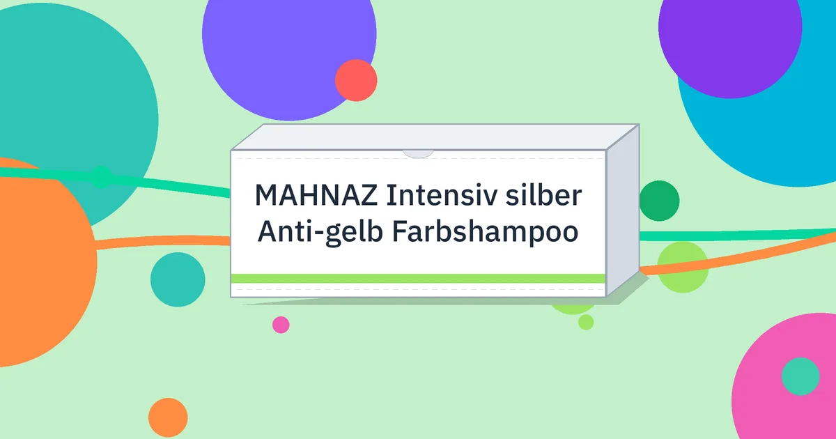 Symbolbild: Packung mit der Aufschrift MAHNAZ Intensiv silber Anti-gelb Farbshampoo (PZN 13703186) – Verfügbarkeit und Bezug in Apotheken in Frankfurt am Main