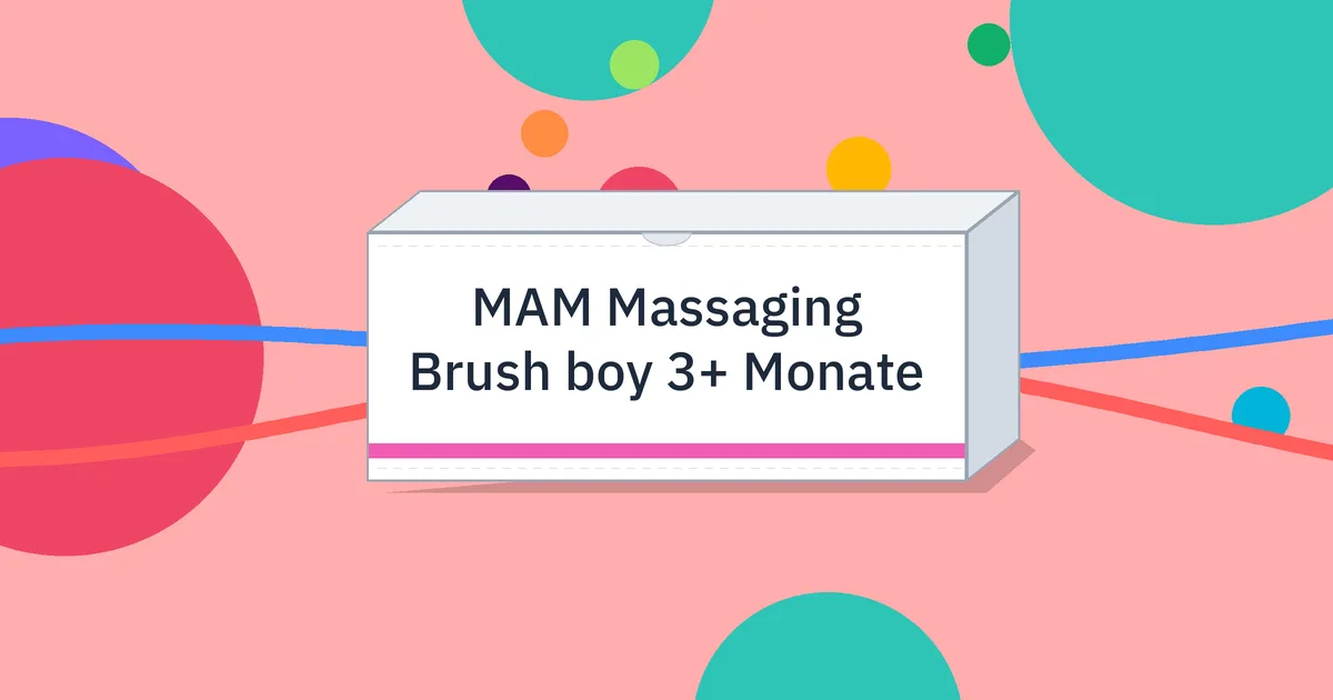 Symbolbild: Packung mit der Aufschrift MAM Massaging Brush boy 3+ Monate (PZN 15397233) – Verfügbarkeit und Bezug in Apotheken in Frankfurt am Main