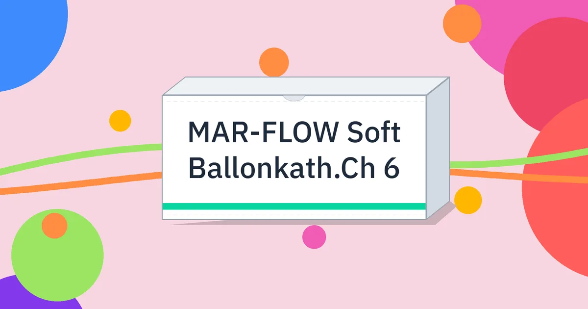 Symbolbild: Packung mit der Aufschrift MAR-FLOW Soft Ballonkath.Ch 6 (PZN 02393877) – Verfügbarkeit und Bezug in Apotheken in Frankfurt am Main