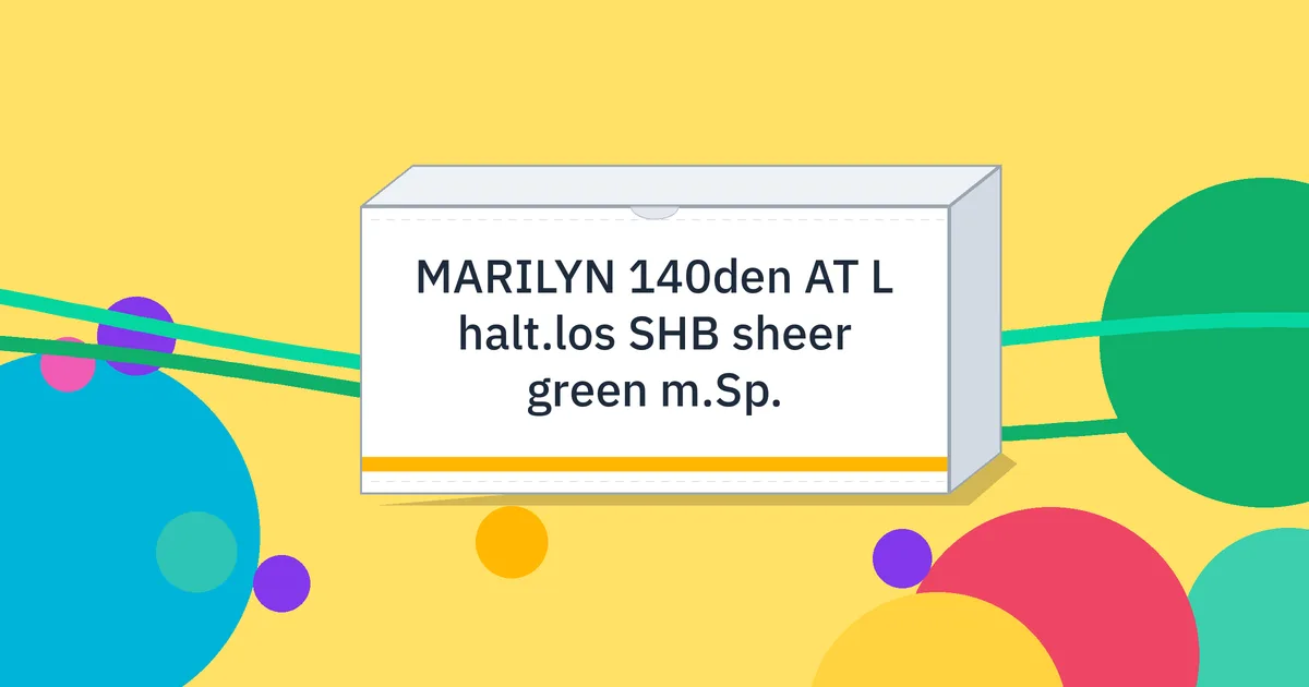Symbolbild: Packung mit der Aufschrift MARILYN 140den AT L halt.los SHB sheer green m.Sp. (PZN 16187147) – Verfügbarkeit und Bezug in Apotheken in Frankfurt am Main
