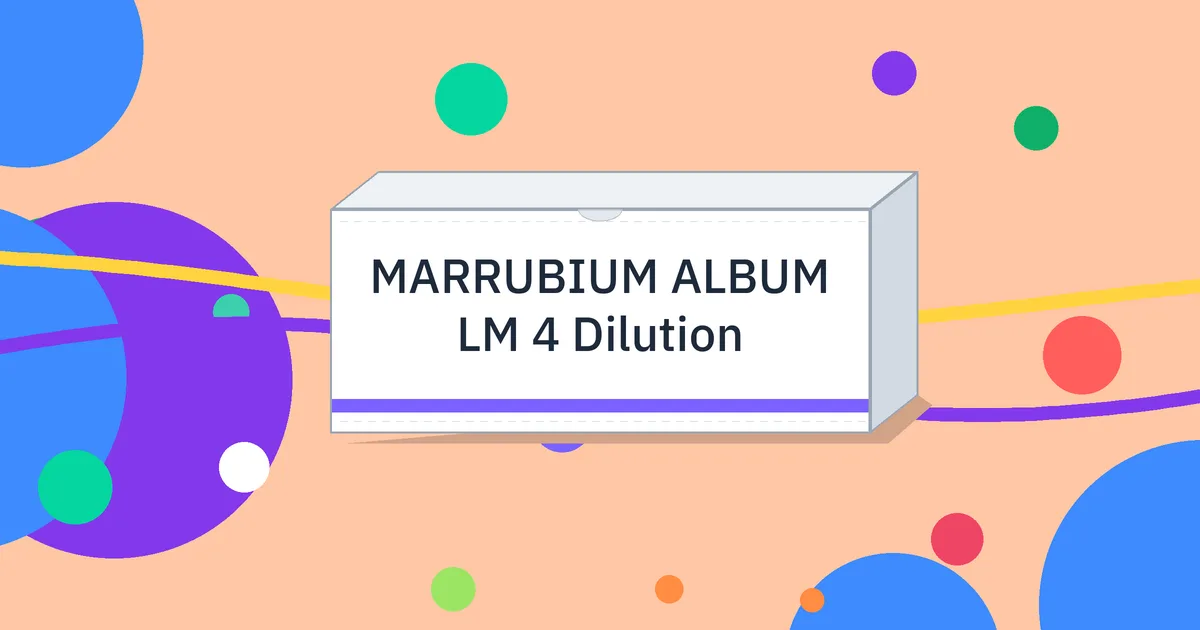 Symbolbild: Packung mit der Aufschrift MARRUBIUM ALBUM LM 4 Dilution (PZN 13601793) – Verfügbarkeit und Bezug in Apotheken in Frankfurt am Main