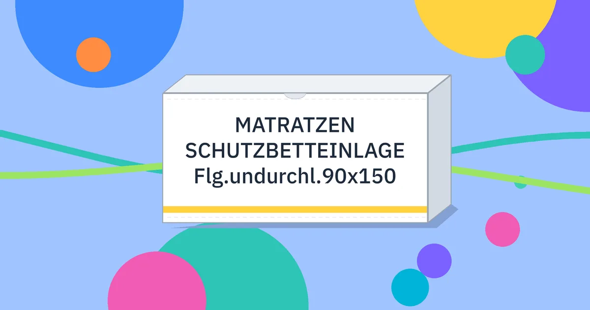 Symbolbild: Packung mit der Aufschrift MATRATZEN SCHUTZBETTEINLAGE Flg.undurchl.90x150 (PZN 07710271) – Verfügbarkeit und Bezug in Apotheken in Frankfurt am Main