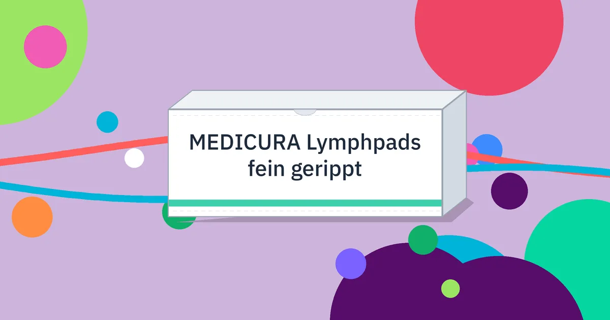 Symbolbild: Packung mit der Aufschrift MEDICURA Lymphpads fein gerippt (PZN 08620908) – Verfügbarkeit und Bezug in Apotheken in Frankfurt am Main