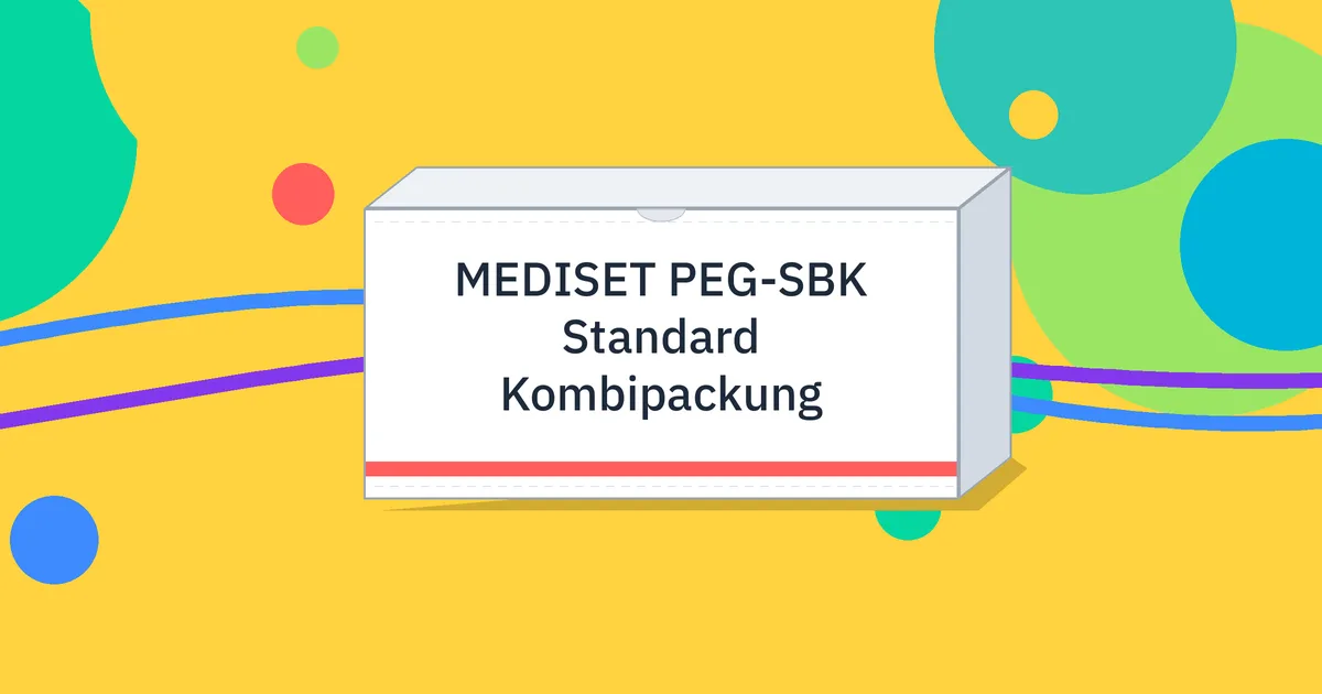 Symbolbild: Packung mit der Aufschrift MEDISET PEG-SBK Standard Kombipackung (PZN 19890002) – Verfügbarkeit und Bezug in Apotheken in Frankfurt am Main