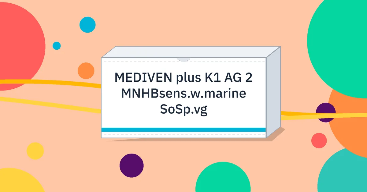 Symbolbild: Packung mit der Aufschrift MEDIVEN plus K1 AG 2 MNHBsens.w.marine SoSp.vg (PZN 15919306) – Verfügbarkeit und Bezug in Apotheken in Frankfurt am Main