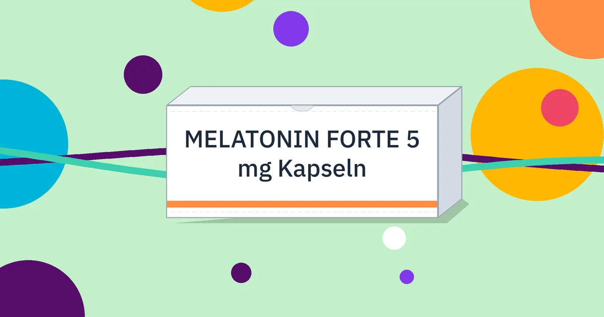 Symbolbild: Packung mit der Aufschrift MELATONIN FORTE 5 mg Kapseln (PZN 18002301) – Verfügbarkeit und Bezug in Apotheken in Frankfurt am Main