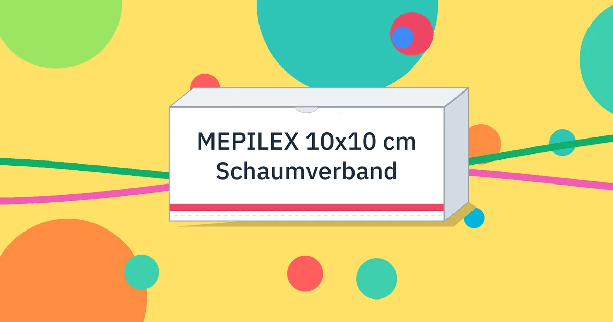 Symbolbild: Packung mit der Aufschrift MEPILEX 10x10 cm Schaumverband (PZN 17583276) – Verfügbarkeit und Bezug in Apotheken in Frankfurt am Main