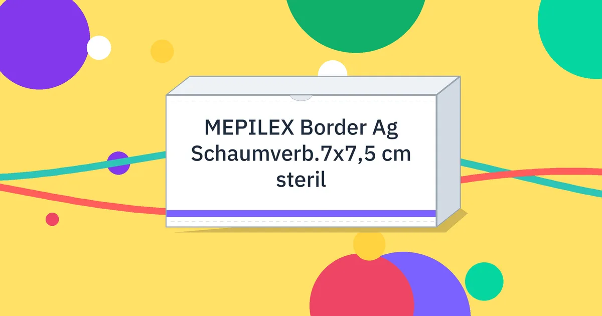 Symbolbild: Packung mit der Aufschrift MEPILEX Border Ag Schaumverb.7x7,5 cm steril (PZN 11691579) – Verfügbarkeit und Bezug in Apotheken in Frankfurt am Main