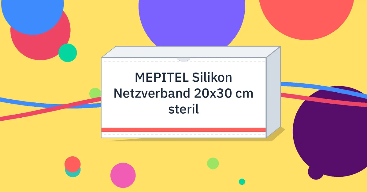 Symbolbild: Packung mit der Aufschrift MEPITEL Silikon Netzverband 20x30 cm steril (PZN 14238455) – Verfügbarkeit und Bezug in Apotheken in Frankfurt am Main