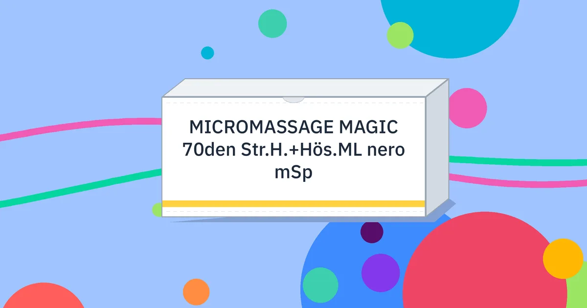 Symbolbild: Packung mit der Aufschrift MICROMASSAGE MAGIC 70den Str.H.+Hös.ML nero mSp (PZN 00555212) – Verfügbarkeit und Bezug in Apotheken in Frankfurt am Main