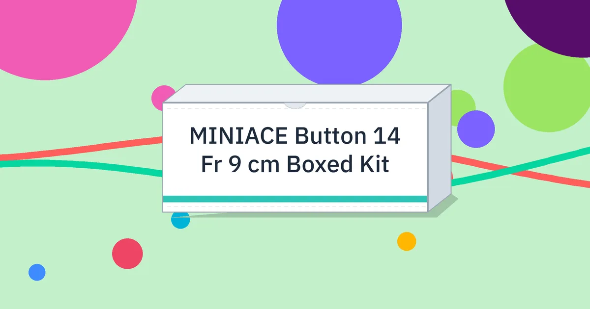 Symbolbild: Packung mit der Aufschrift MINIACE Button 14 Fr 9 cm Boxed Kit (PZN 16954339) – Verfügbarkeit und Bezug in Apotheken in Frankfurt am Main