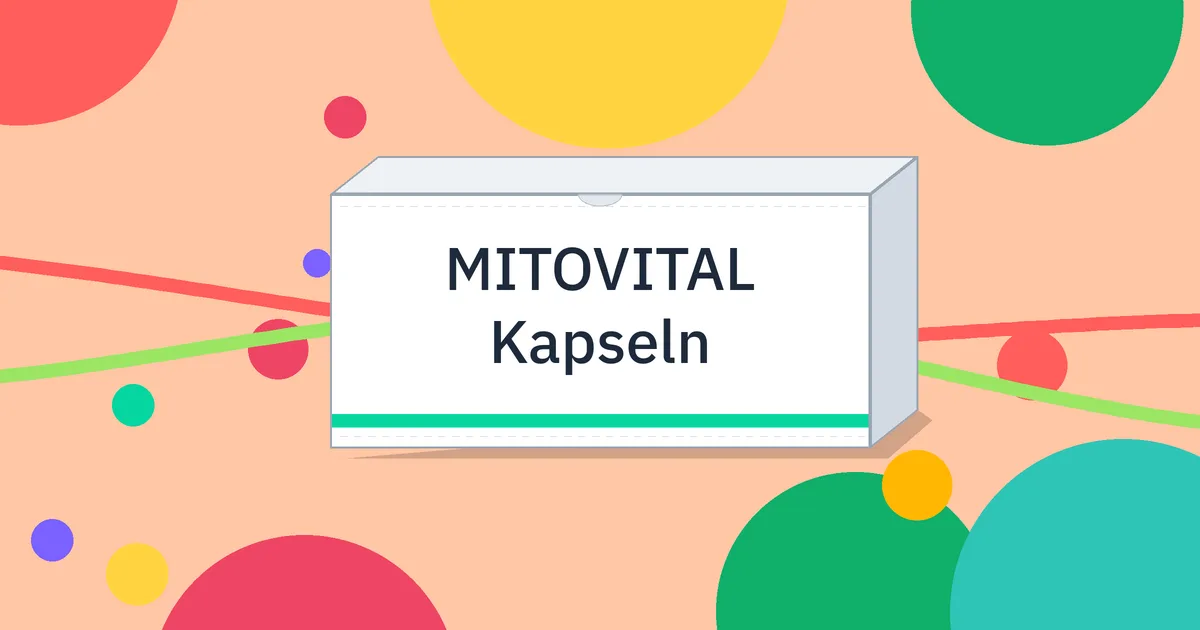 Symbolbild: Packung mit der Aufschrift MITOVITAL Kapseln (PZN 06572140) – Verfügbarkeit und Bezug in Apotheken in Frankfurt am Main