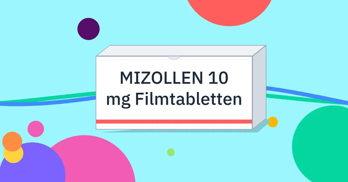 Symbolbild: Packung mit der Aufschrift MIZOLLEN 10 mg Filmtabletten (PZN 00839056) – Verfügbarkeit und Bezug in Apotheken in Frankfurt am Main