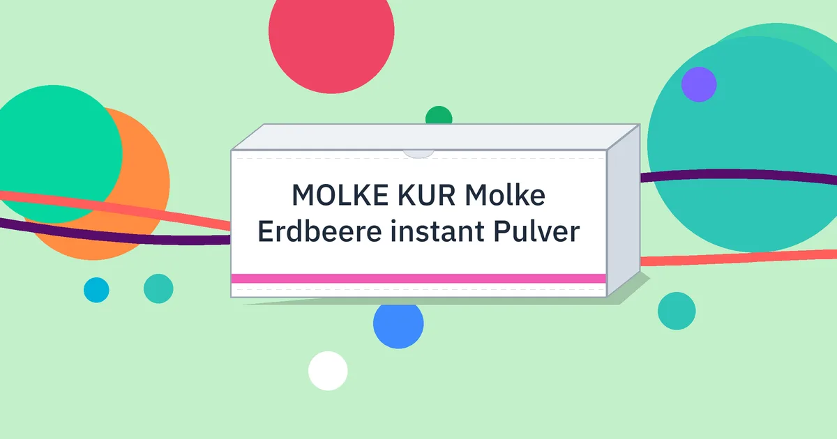 Symbolbild: Packung mit der Aufschrift MOLKE KUR Molke Erdbeere instant Pulver (PZN 07609425) – Verfügbarkeit und Bezug in Apotheken in Frankfurt am Main