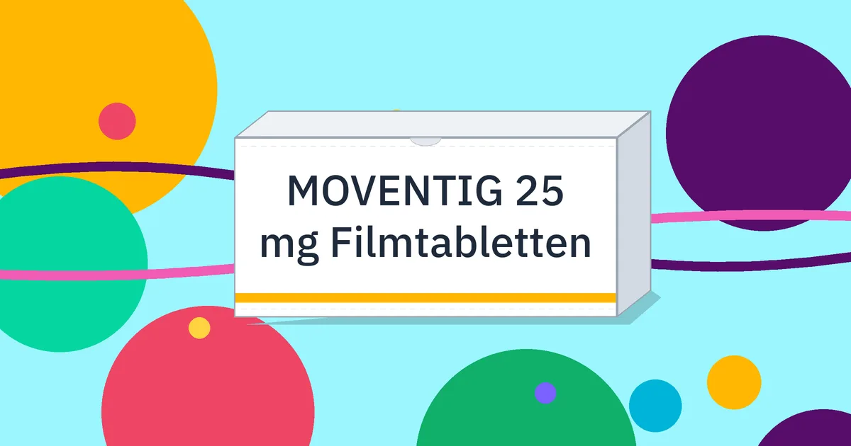 Symbolbild: Packung mit der Aufschrift MOVENTIG 25 mg Filmtabletten (PZN 14287896) – Verfügbarkeit und Bezug in Apotheken in Frankfurt am Main