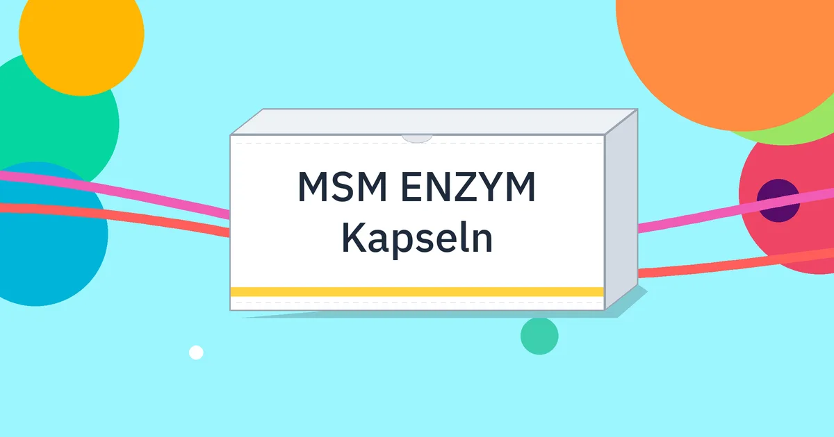 Symbolbild: Packung mit der Aufschrift MSM ENZYM Kapseln (PZN 12512107) – Verfügbarkeit und Bezug in Apotheken in Frankfurt am Main