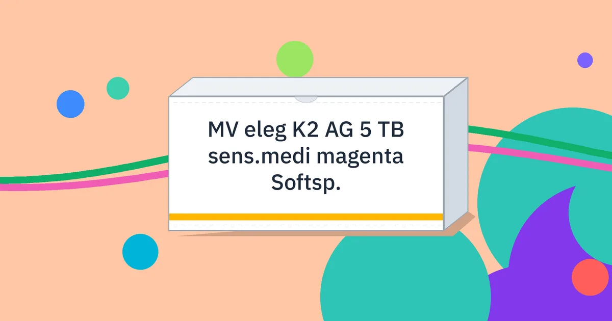 Symbolbild: Packung mit der Aufschrift MV eleg K2 AG 5 TB sens.medi magenta Softsp. (PZN 14641027) – Verfügbarkeit und Bezug in Apotheken in Frankfurt am Main