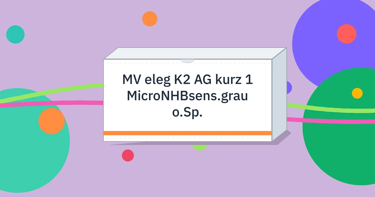 Symbolbild: Packung mit der Aufschrift MV eleg K2 AG kurz 1 MicroNHBsens.grau o.Sp. (PZN 18926703) – Verfügbarkeit und Bezug in Apotheken in Frankfurt am Main