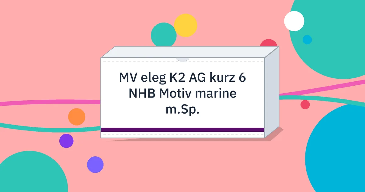Symbolbild: Packung mit der Aufschrift MV eleg K2 AG kurz 6 NHB Motiv marine m.Sp. (PZN 15708880) – Verfügbarkeit und Bezug in Apotheken in Frankfurt am Main